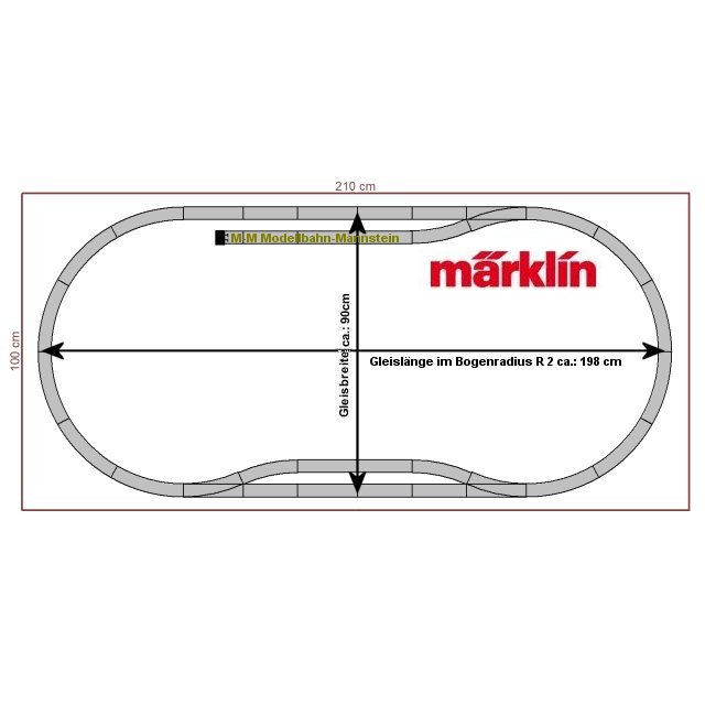 Märklin 24900-07 H0 C-Gleis Set 7,33-teilig,Gleis-Oval,R2 mit Bahnhof ...